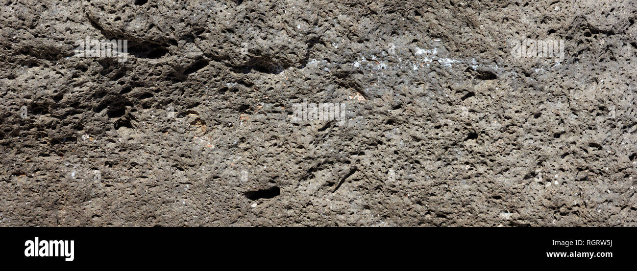 Natural lava stone background texture, dark grey, black color, banner ...