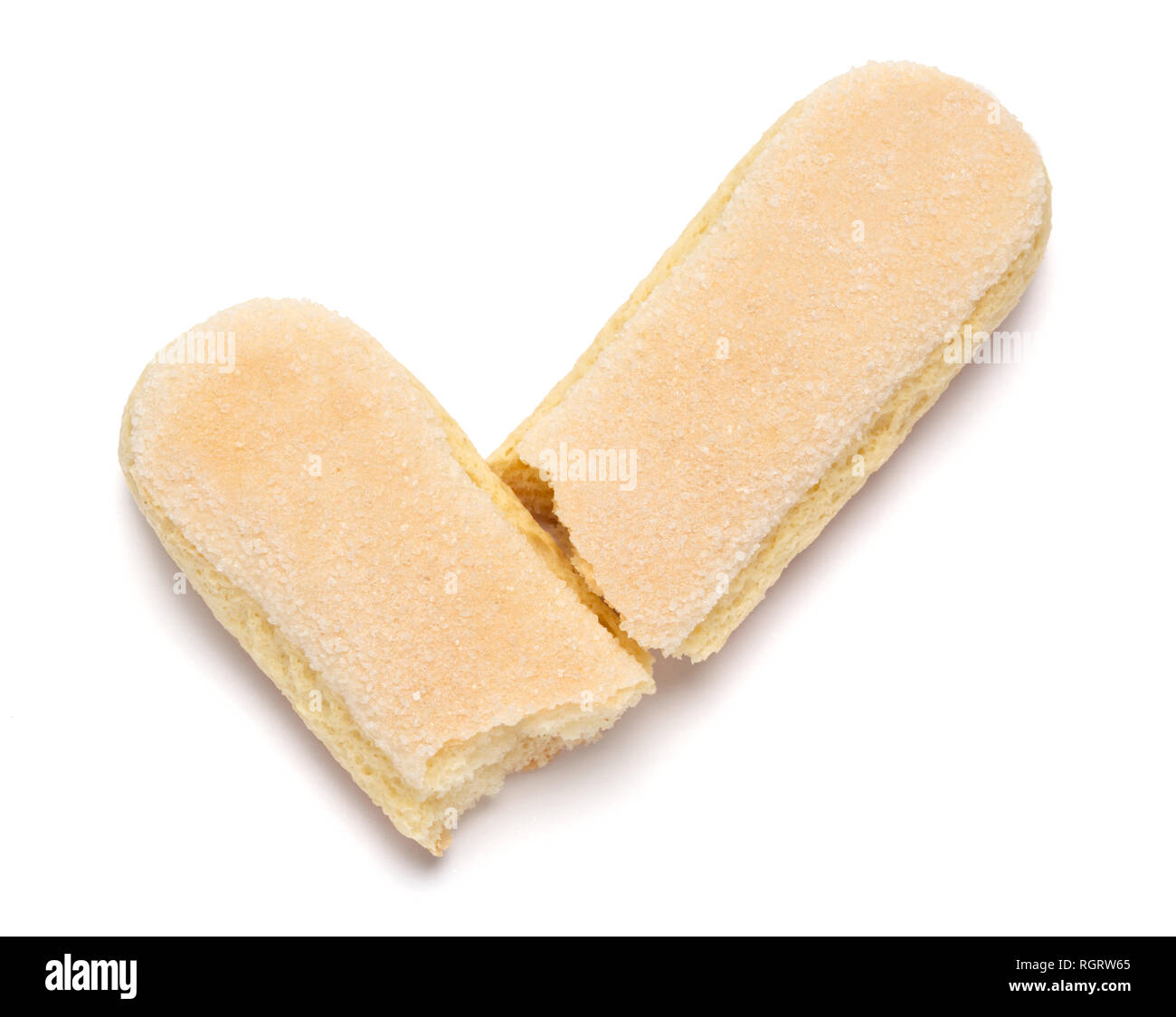 Traditional Italian Savoiardi ladyfingers Biscuits on White Background ...
