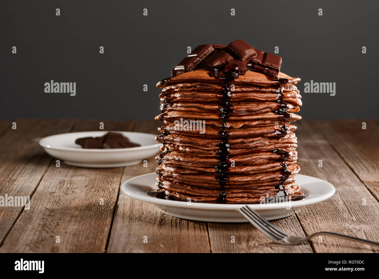Huge stack of brown pancakes Stock Photo - Alamy