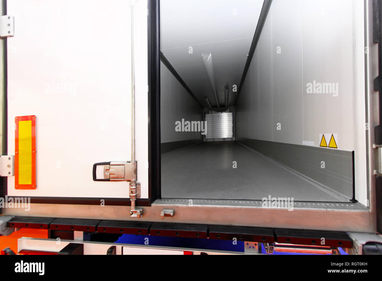 Long lorry vehicle for cooling and freezing Stock Photo - Alamy