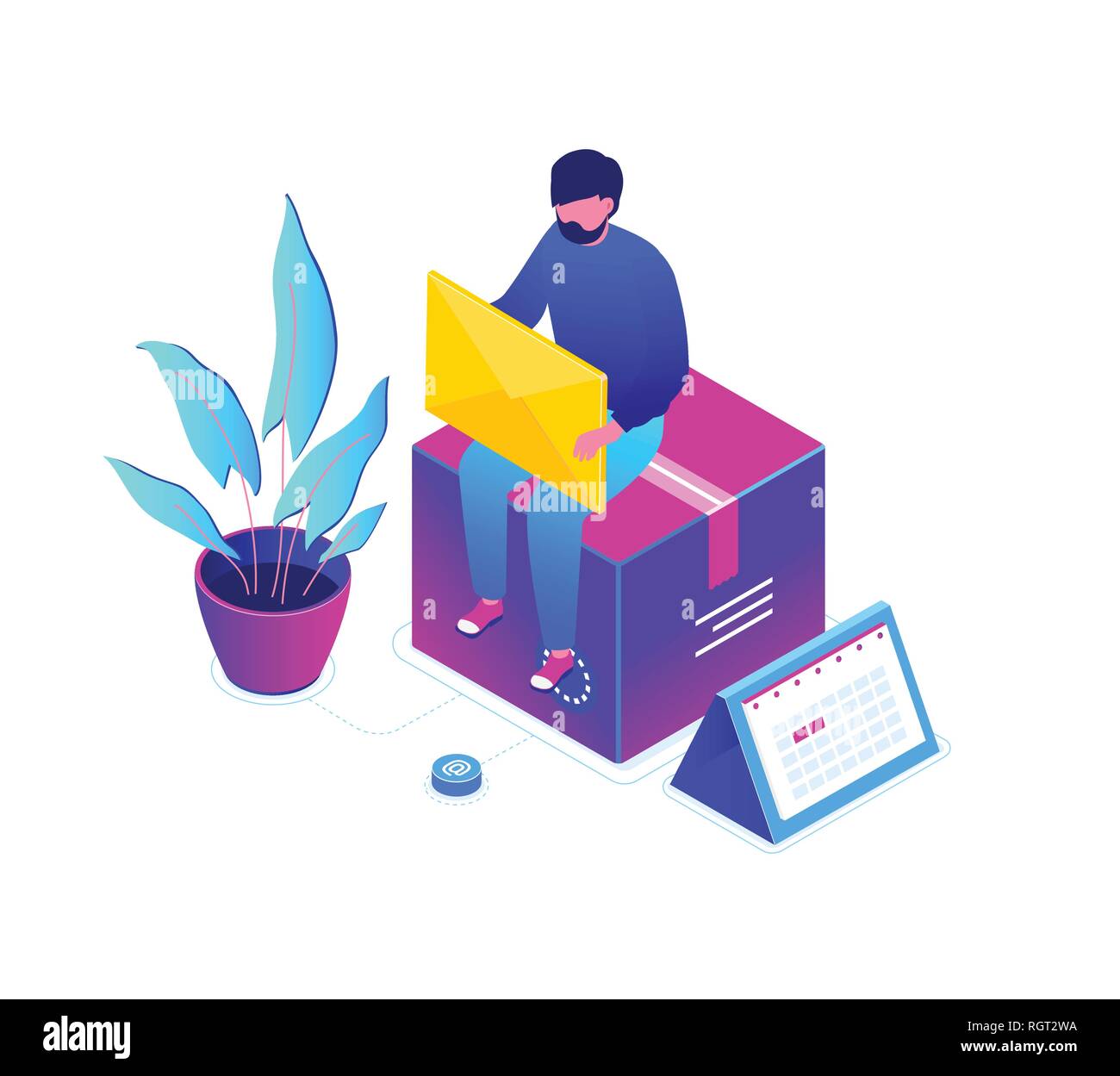 Email marketing - modern colorful isometric vector illustration Stock ...