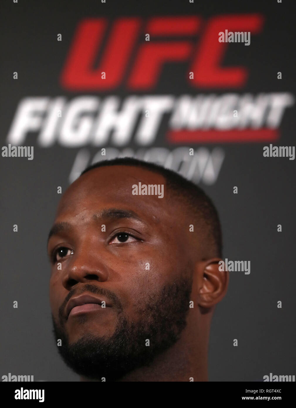 Leon edwards during the press conference at bt tower hi-res stock ...