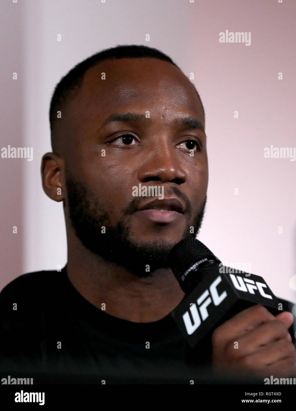 Leon edwards during the press conference at bt tower hi-res stock ...