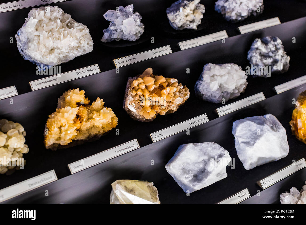 3 SEPTEMBER 2018, VIENNA, AUSTRIA: Collection of minerals of stones and ...