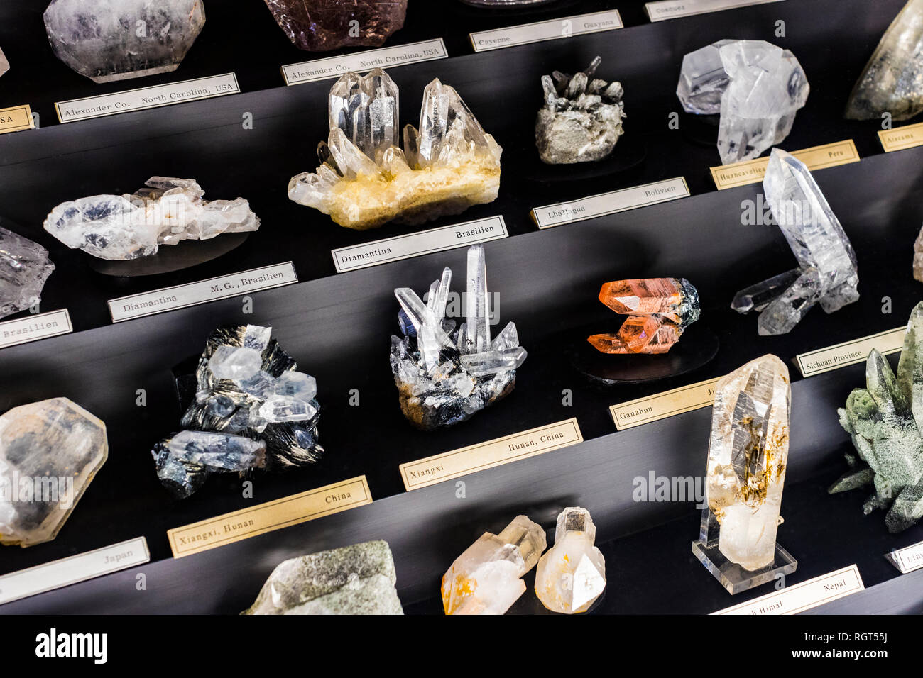 3 SEPTEMBER 2018, VIENNA, AUSTRIA: Collection of minerals of stones and ...
