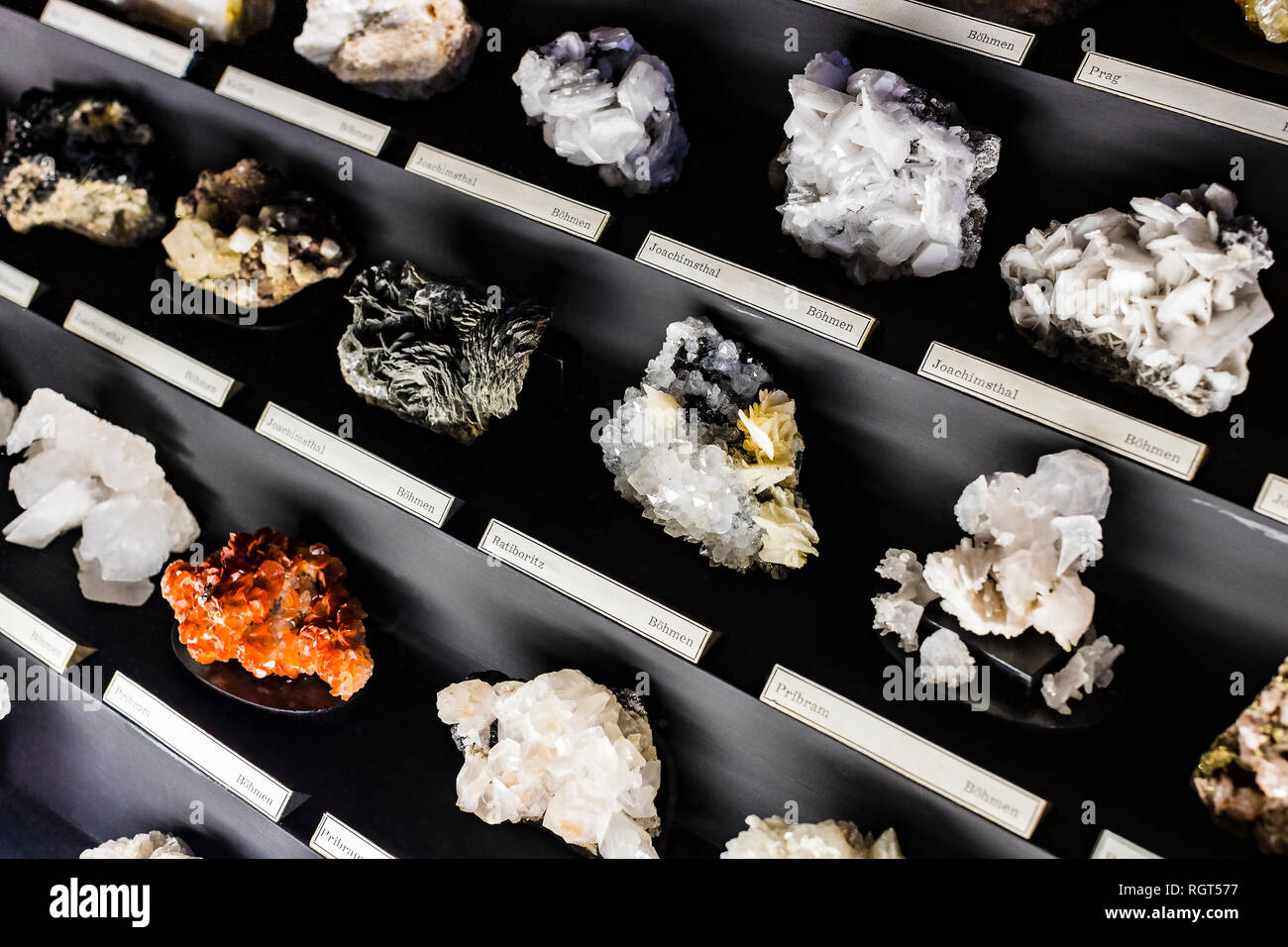 3 SEPTEMBER 2018, VIENNA, AUSTRIA: Collection of minerals of stones and ...