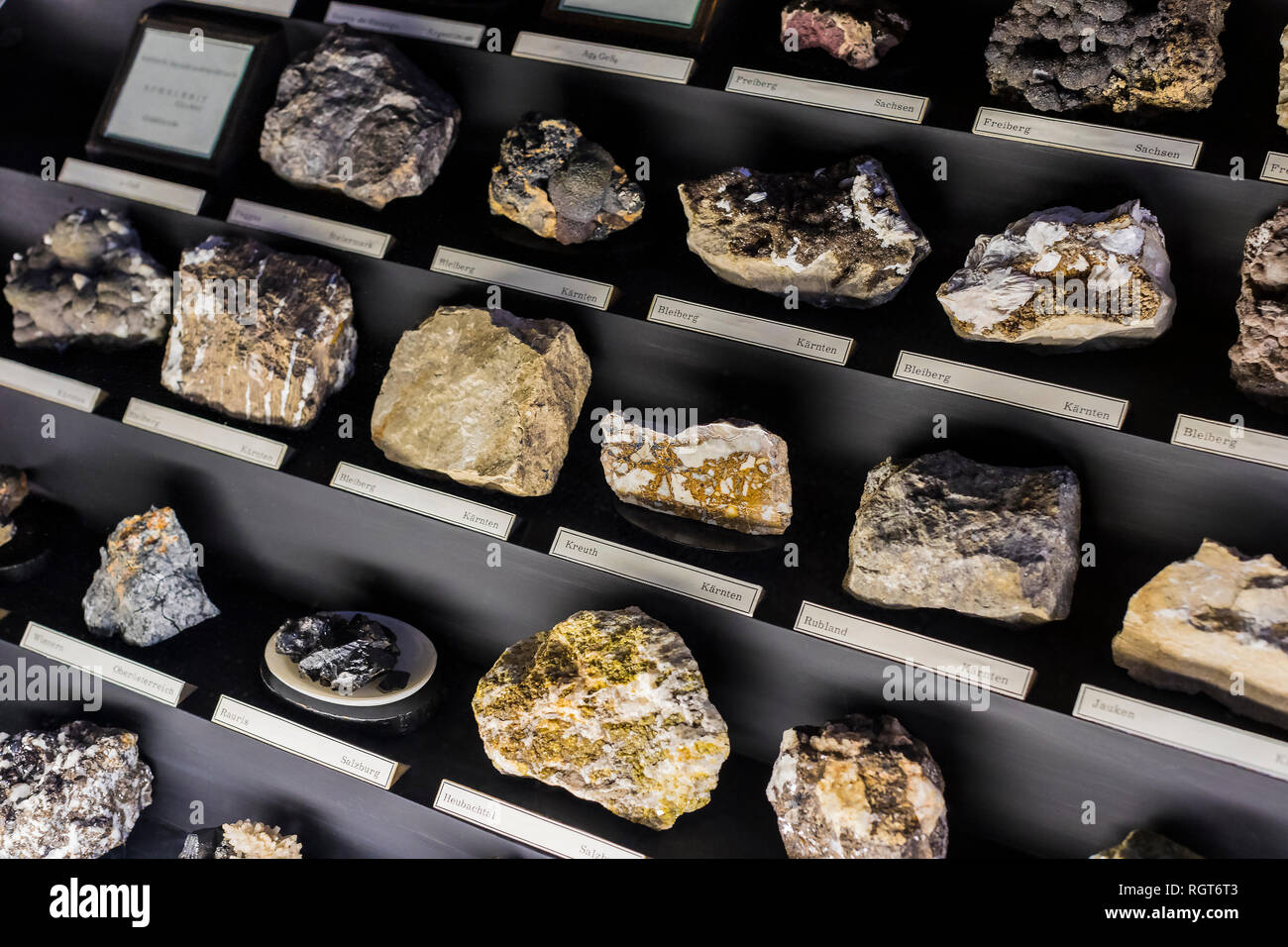 3 SEPTEMBER 2018, VIENNA, AUSTRIA: Collection of minerals of stones and ...