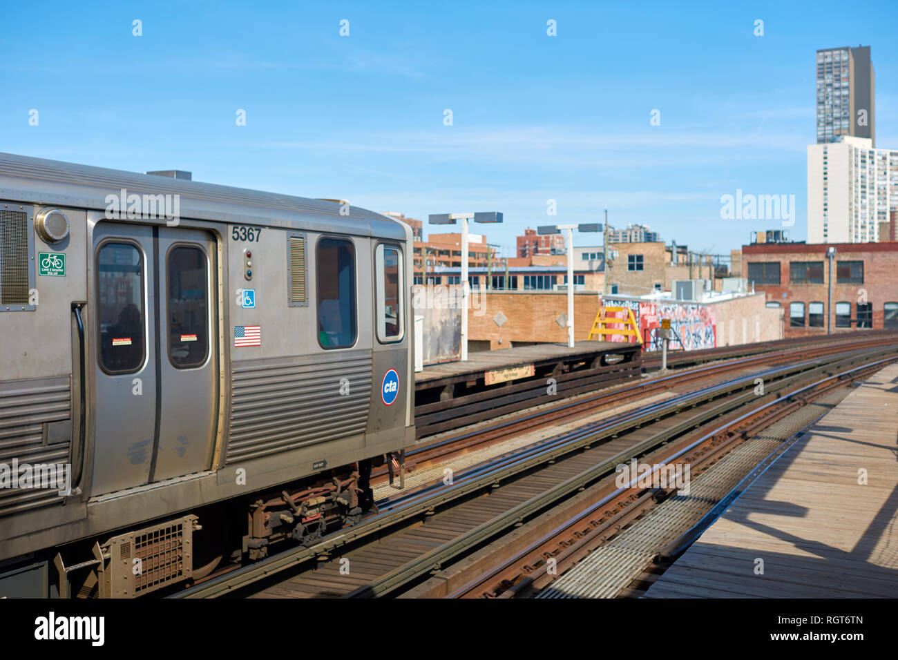 CHICAGO, IL - CIRCA MARCH, 2016: a CTA subway station. Chicago Transit ...