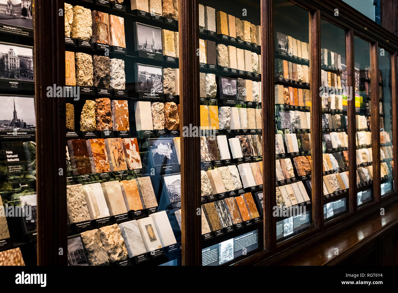 3 SEPTEMBER 2018, VIENNA, AUSTRIA: Collection of minerals of stones and ...