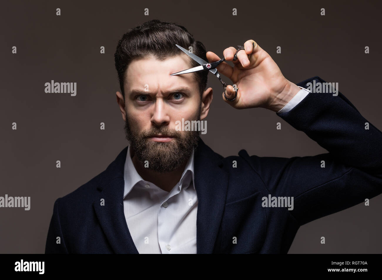 Barber scissors, barber shop. Brutal male, hipster with moustache. Male ... Barber scissors, barber shop. Brutal male, hipster with moustache. Male ...