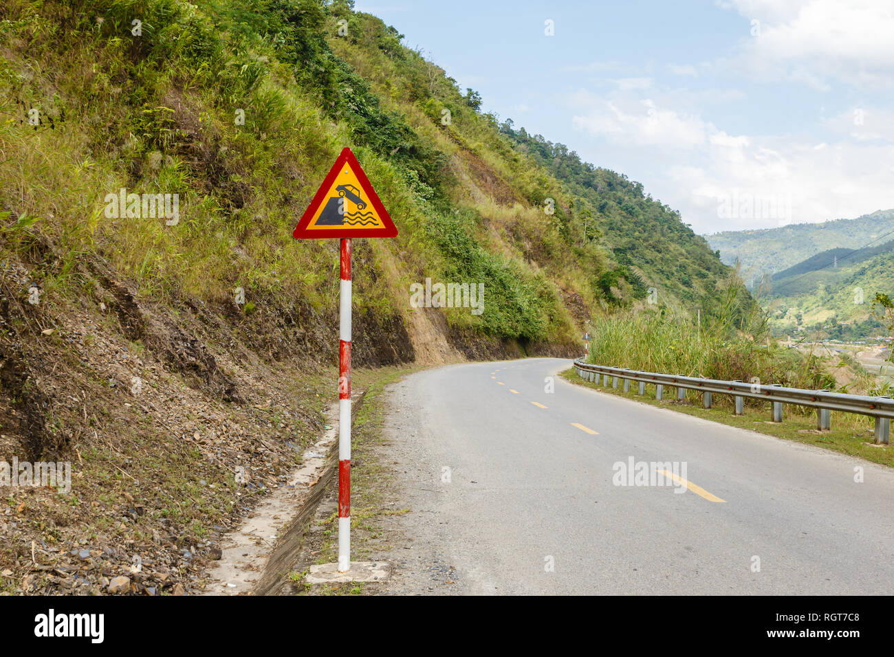 road sign on the mountain road, Vietnam Stock Photo - Alamy