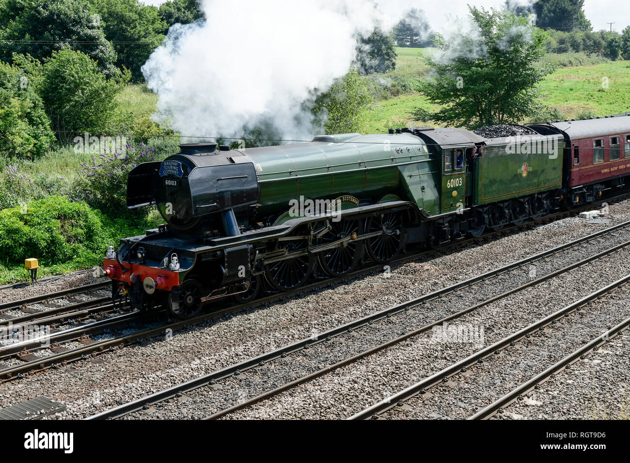 Flying Scotsman Steam train coming through Chesterfield Derbyshire ...