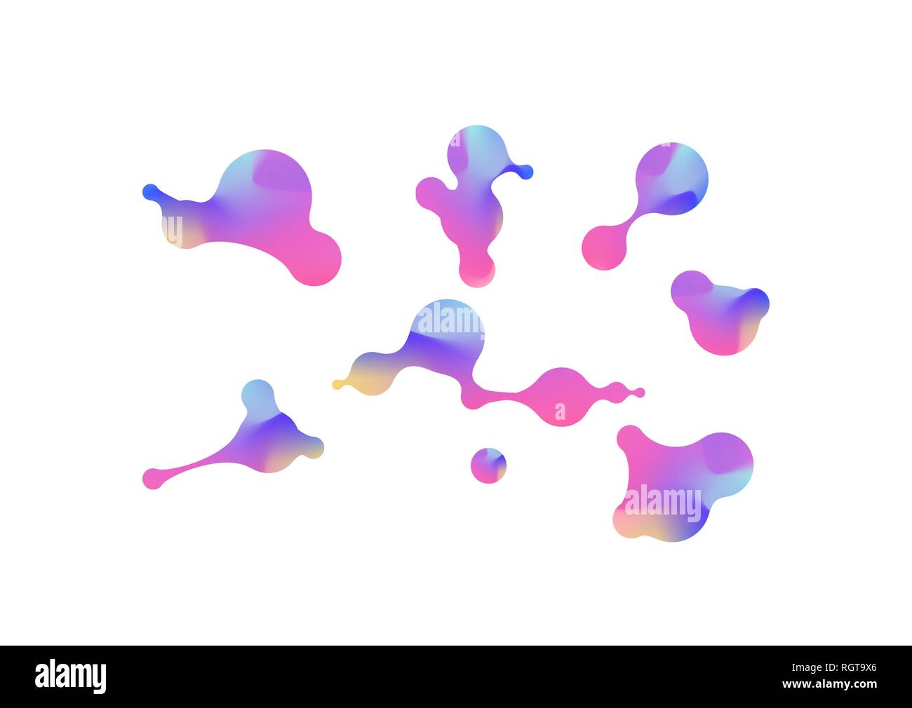 Template of fluid organic shapes. Abstract liquid gradient shapes. Set ...