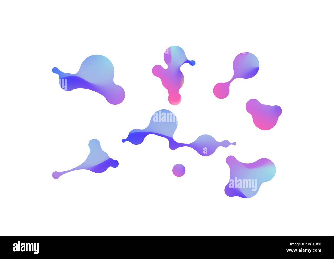 Template of fluid organic shapes. Abstract liquid gradient shapes. Set ...