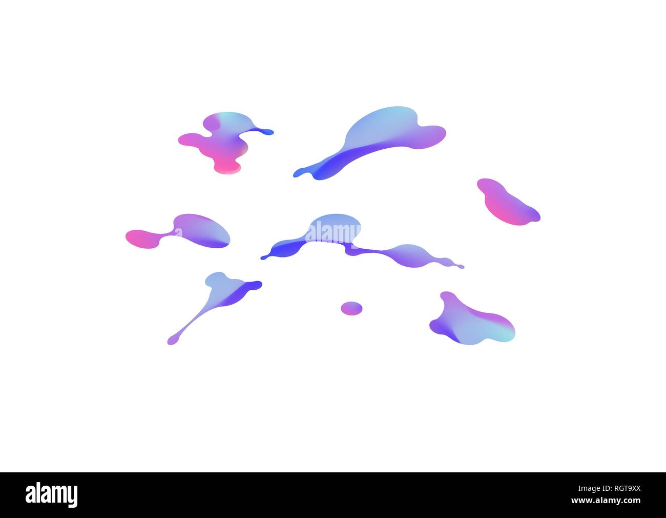 Template of fluid organic shapes. Abstract liquid gradient shapes. Set ...