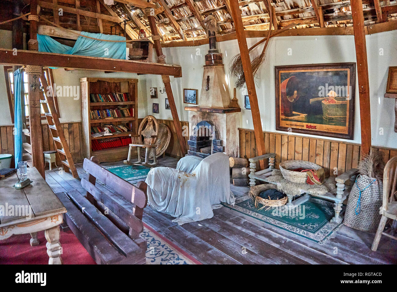 Interior of the rooms at the Popeye village in Malta. Also known as ...