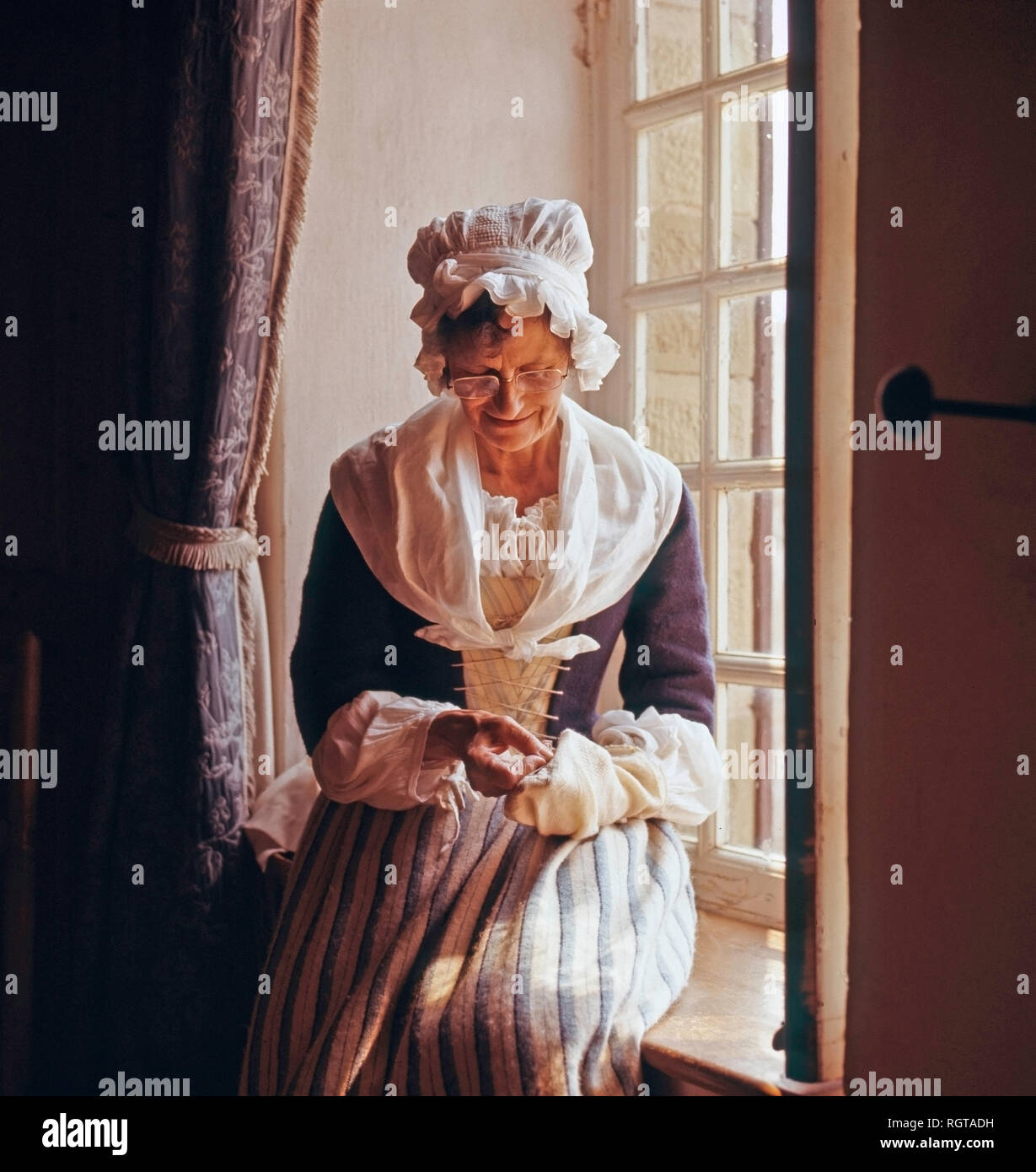 Older Lady in Church reading the scriptures in Real Ontario,Canada ...