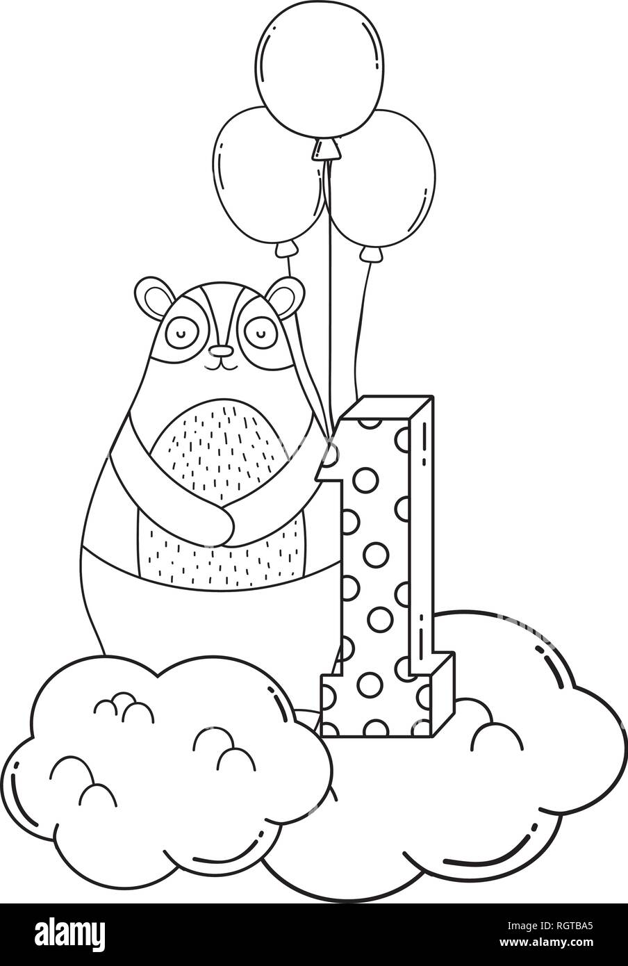 Balloons icon cartoon style Black and White Stock Photos & Images - Alamy