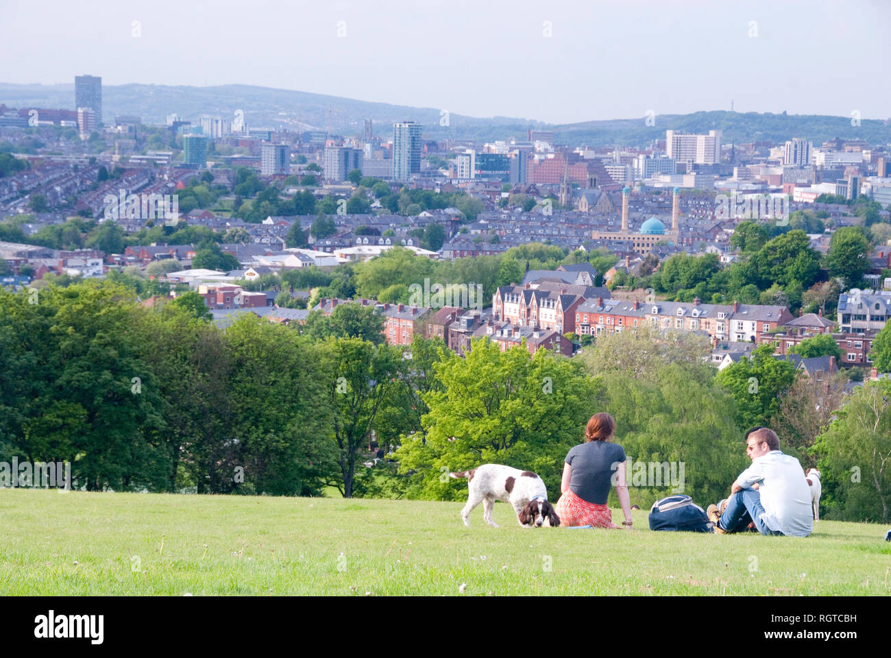 Sheffield, UK 16 May 2014: Meersbrook Park offers stunning views over ...