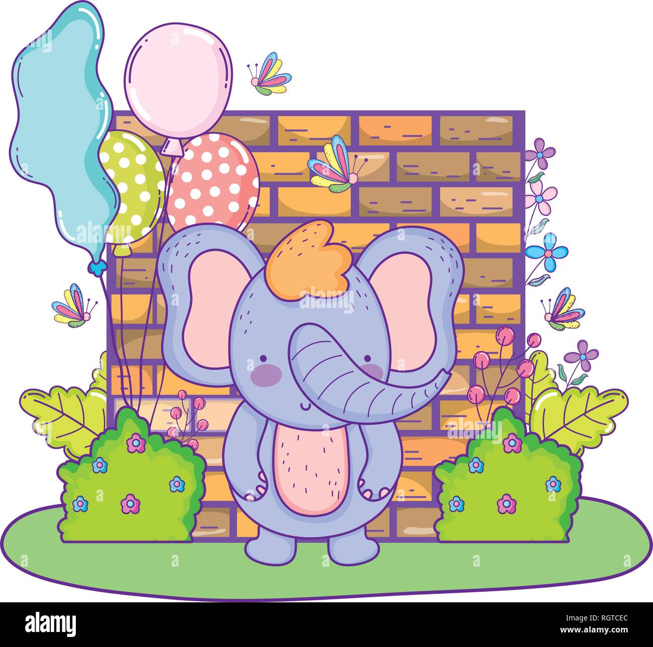 cute and little elephant character Stock Vector Image & Art - Alamy