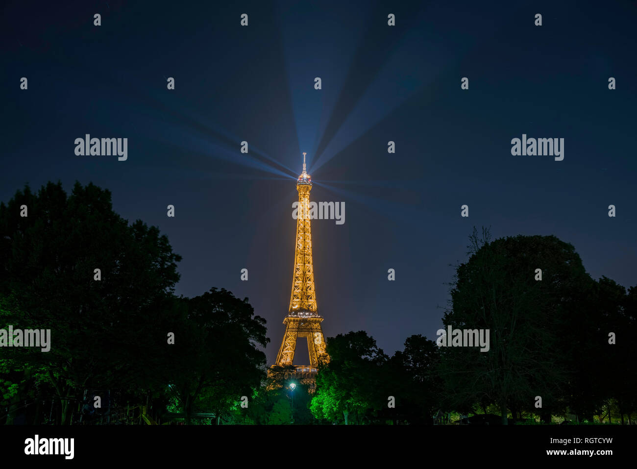 Night view of the famous Eiffel Tower at Paris, France Stock Photo - Alamy