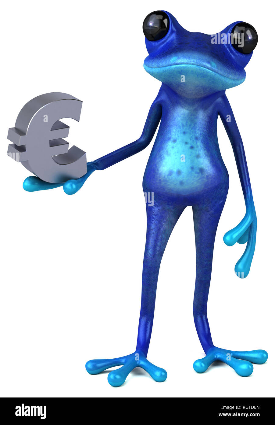 Fun blue frog - 3D Illustration Stock Photo - Alamy