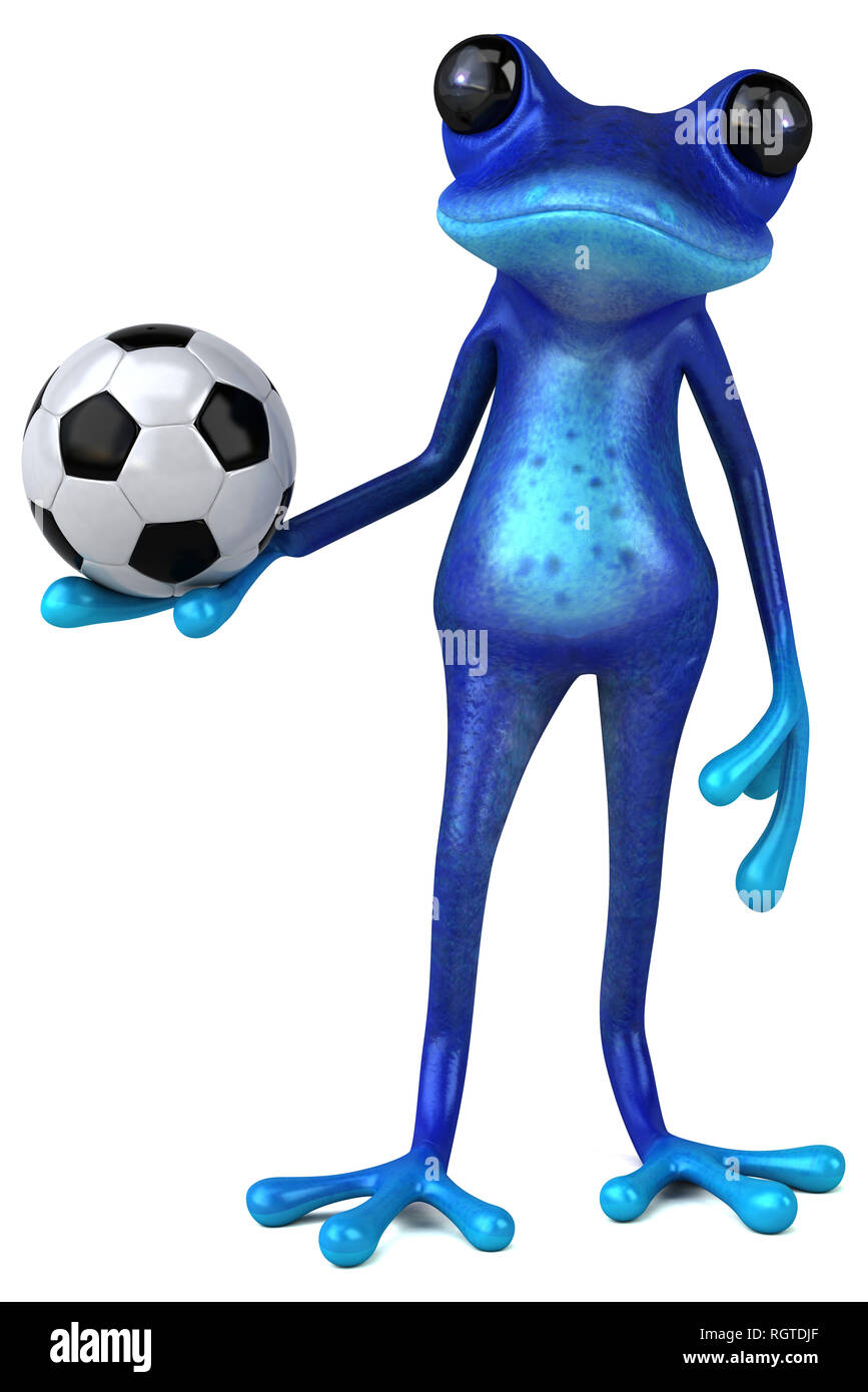 Fun blue frog - 3D Illustration Stock Photo - Alamy