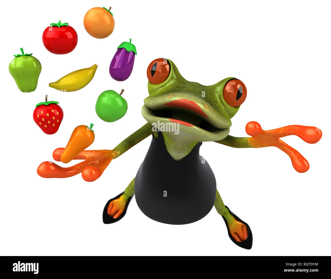 Fun frog - 3D Illustration Stock Photo - Alamy