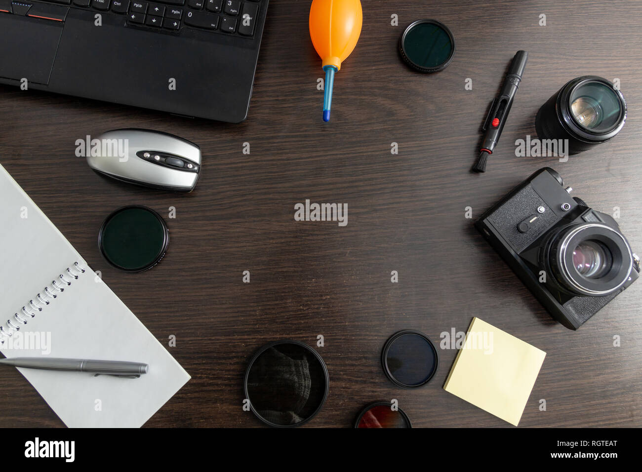 Workspace of professional photographer. Photography and office ...