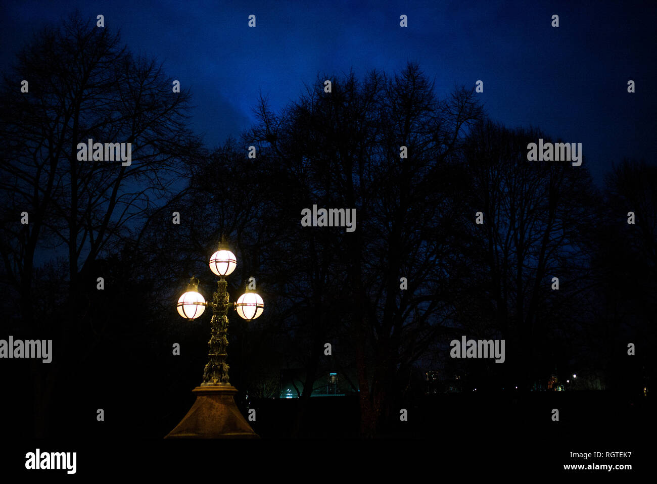 Gloucester gate bridge elaborate bronze candelabra shot at night hi-res ...