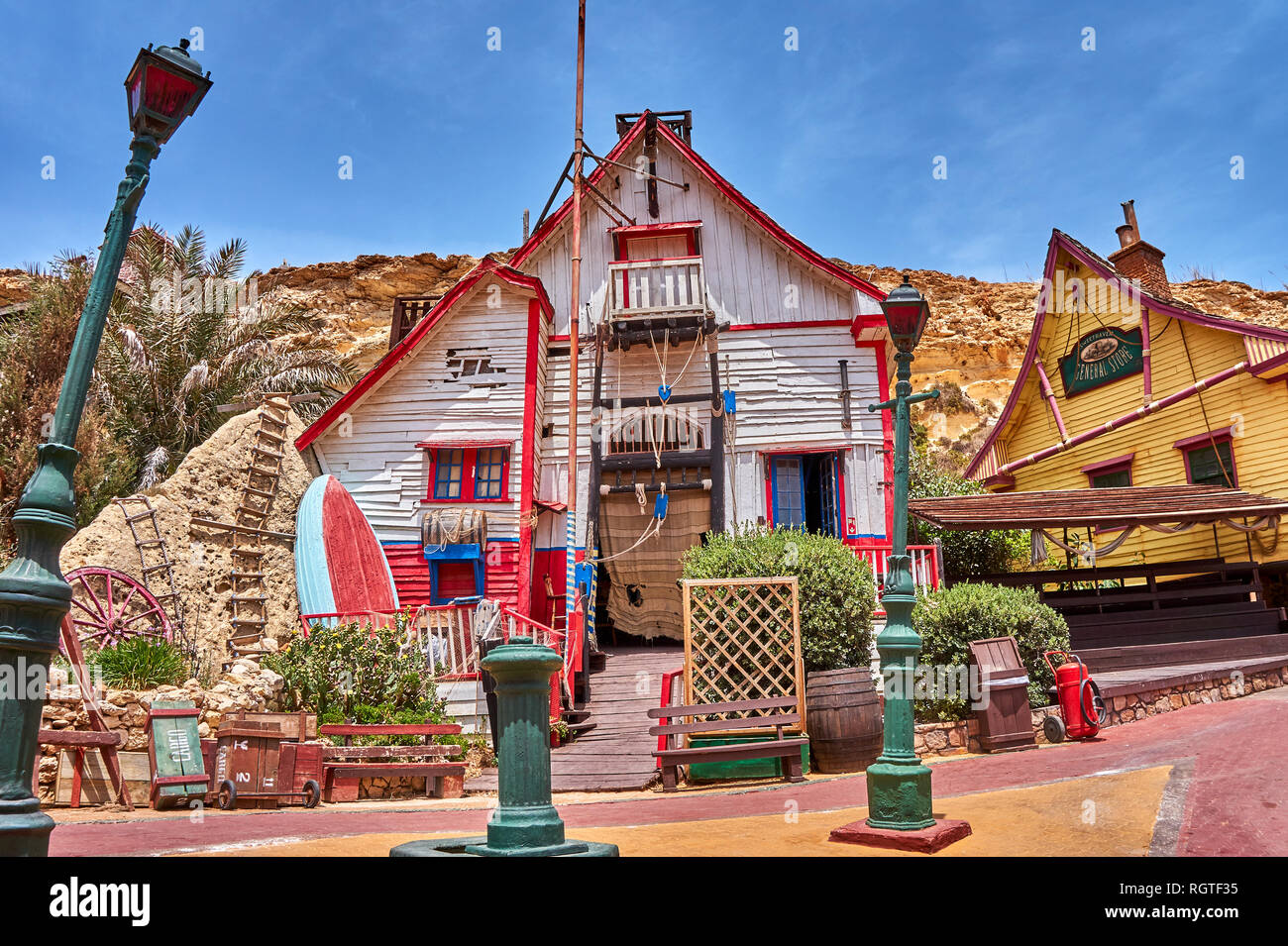 Scenic view from the Popeye village. Also known as Sweethaven Village ...