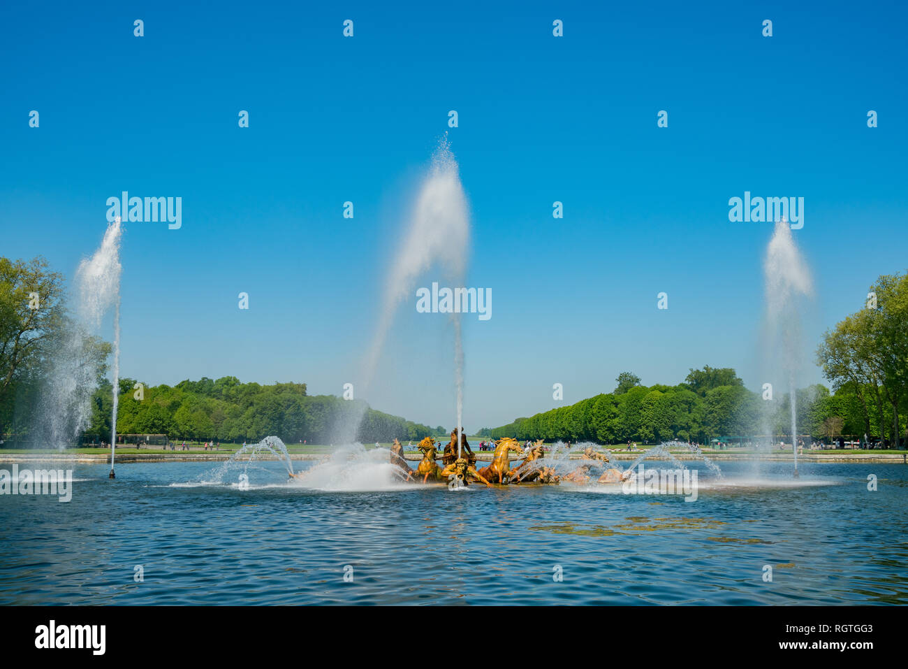 The beautiful Apollo Fountain of Place of Versailles at France Stock ...