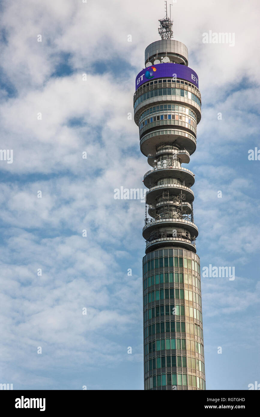 BT Tower, BT telecom tower, seen from london street Stock Photo - Alamy