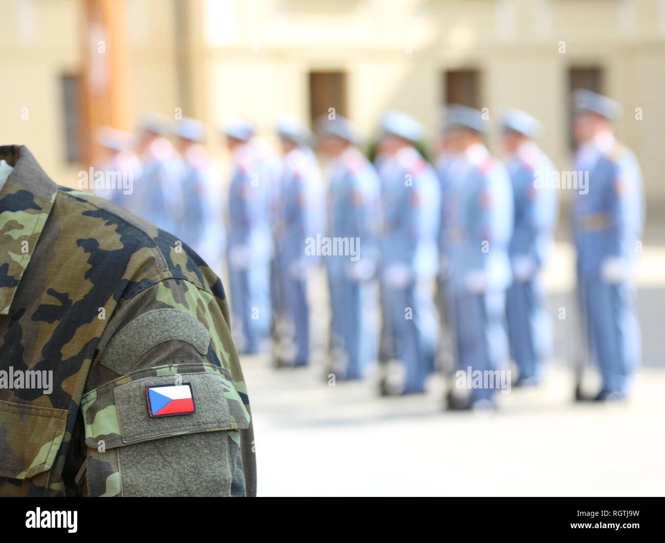Army soldier uniform with flag of the Czech Republic in Prague during ...
