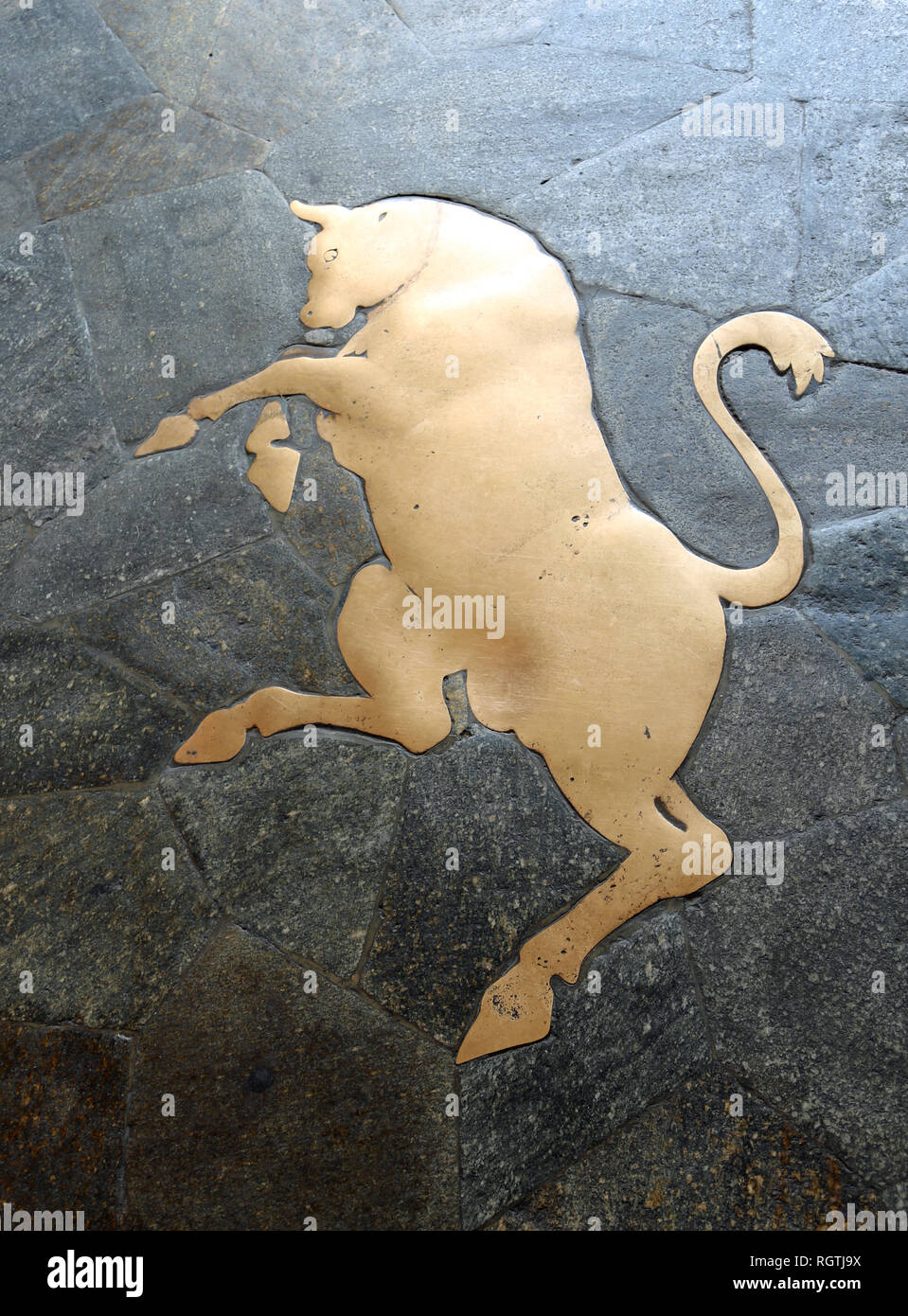 golden bull in the city of Turin in Italy. If you trample the bull with ...