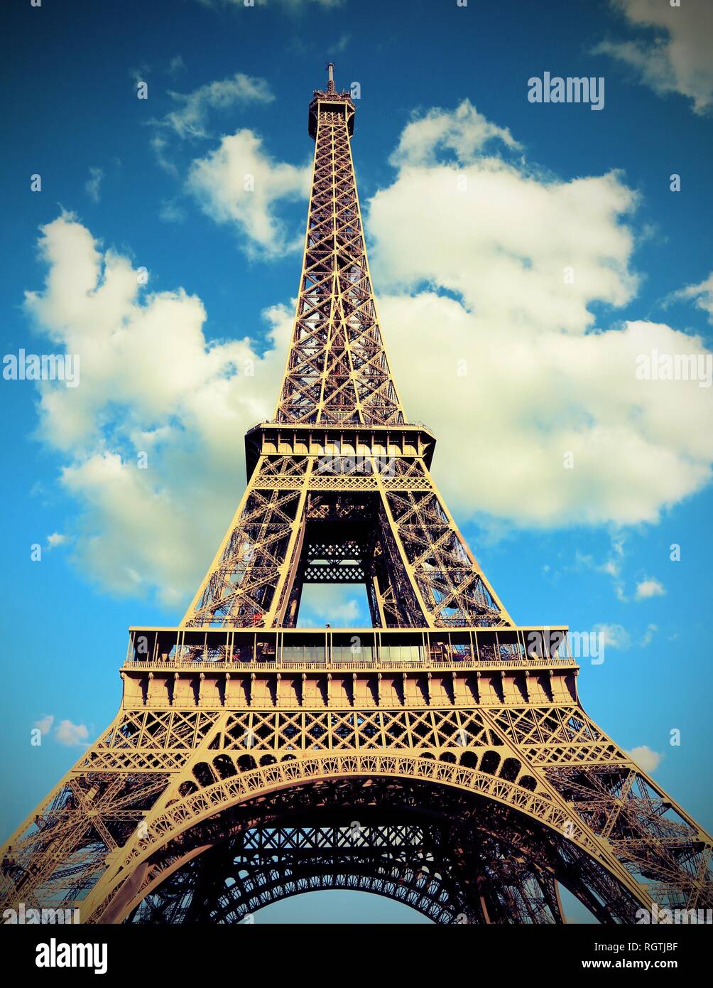 Eiffel Tower also called Tour Eiffel in french language with toned ...