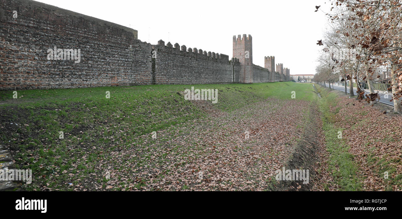 Ancient city walls for the protection of the village in the Middle Ages ...