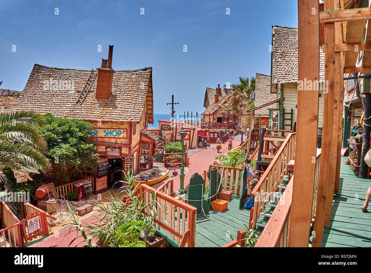 Scenic view from the Popeye village. Also known as Sweethaven Village ...