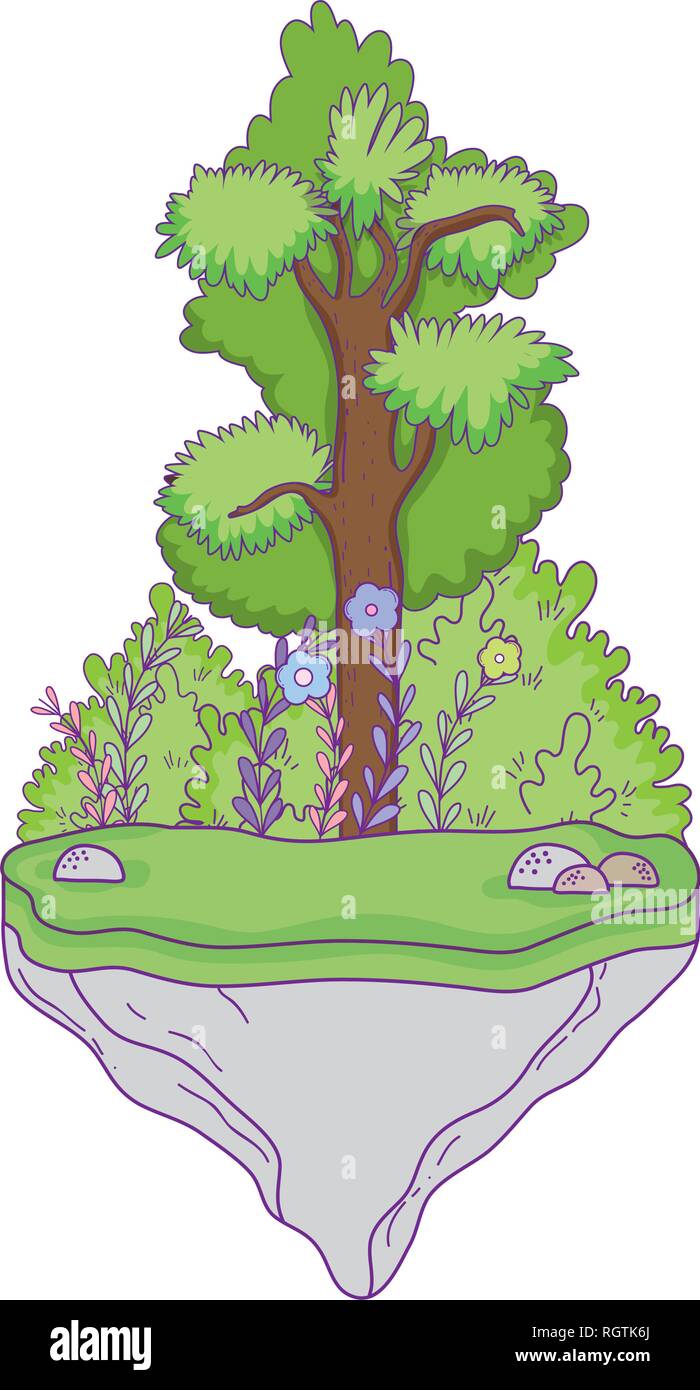 beautiful landscape with tree scene Stock Vector Image & Art - Alamy