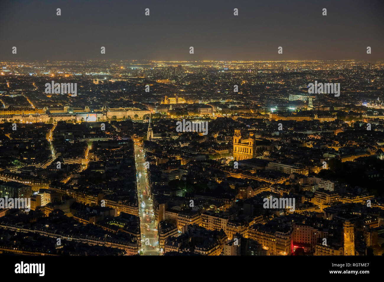 Night view of the famous Eiffel Tower at France Stock Photo - Alamy