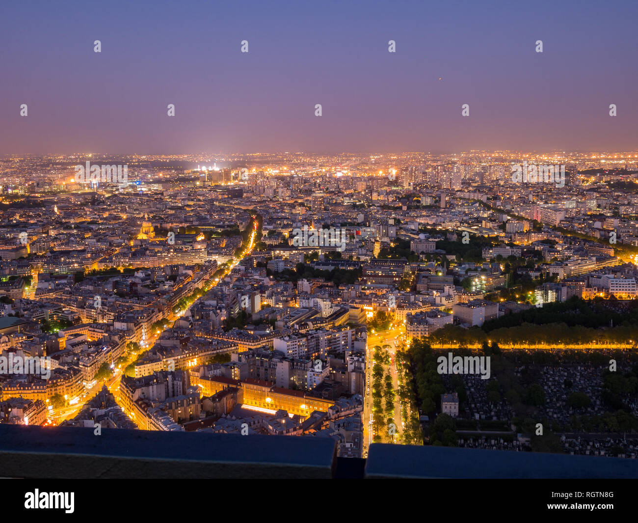 Night view of the famous Eiffel Tower at France Stock Photo - Alamy