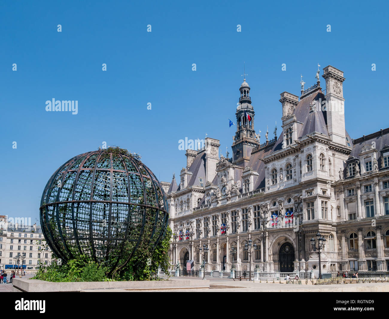 Paris, MAY 7: Exterior view of the City Hall on MAY 7, 2018 at Paris ...