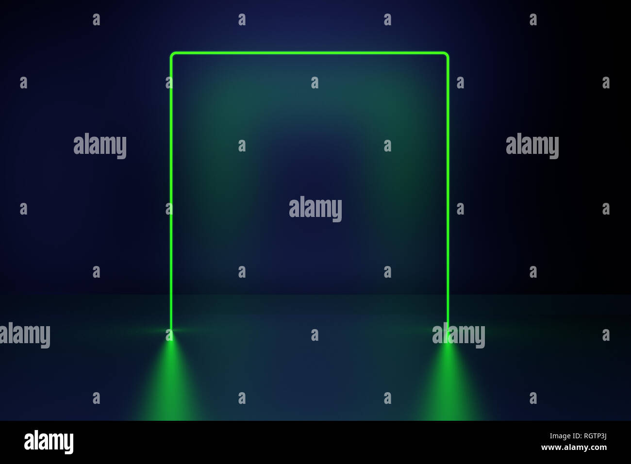 Glowing lines, neon lights, virtual reality, abstract background ...