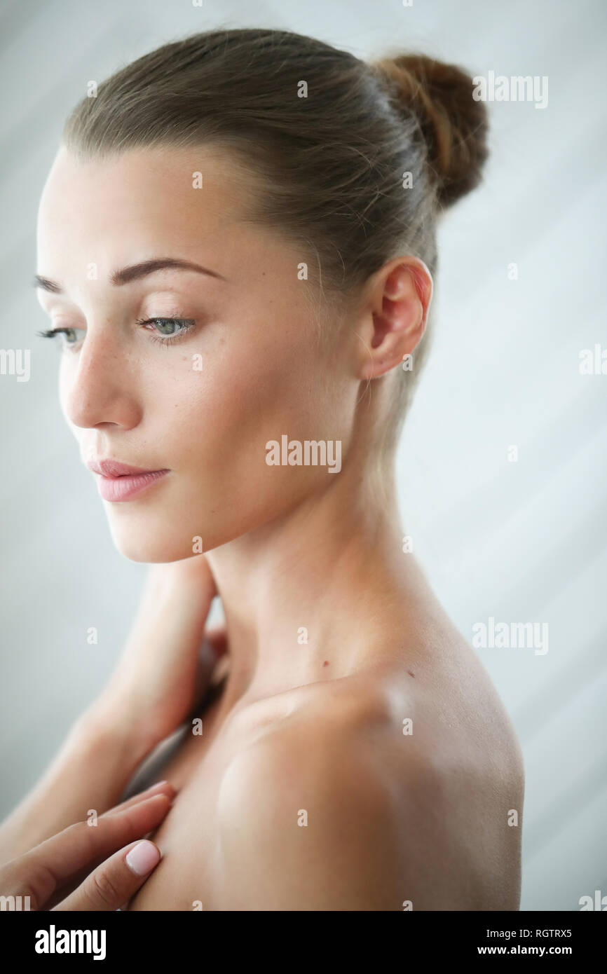 Beautiful woman in close-up Stock Photo - Alamy