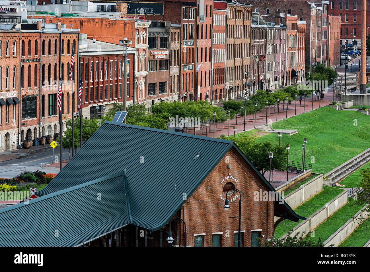 Historic buildings along First Avenue, Nashville, Tennessee, USA Stock ...