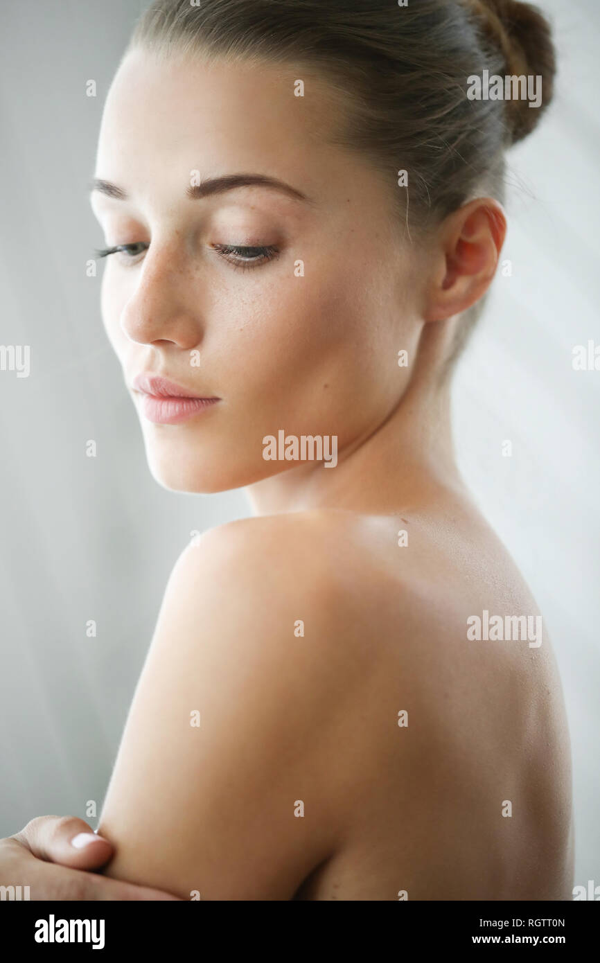 Beautiful woman in close-up Stock Photo - Alamy