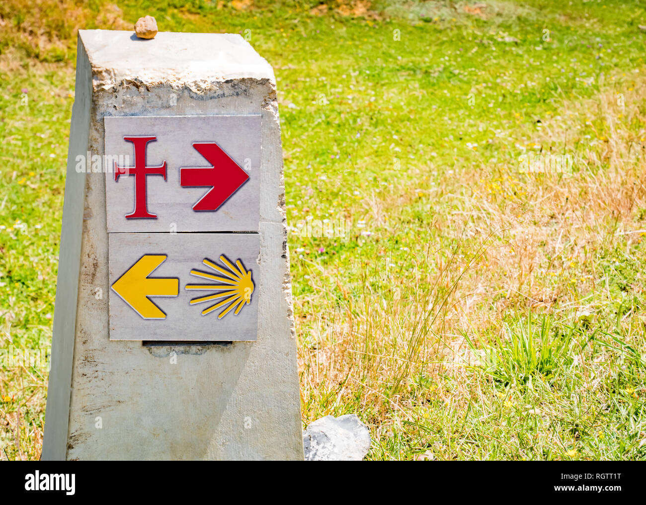 Pilgrimage route symbol sign hi-res stock photography and images - Alamy
