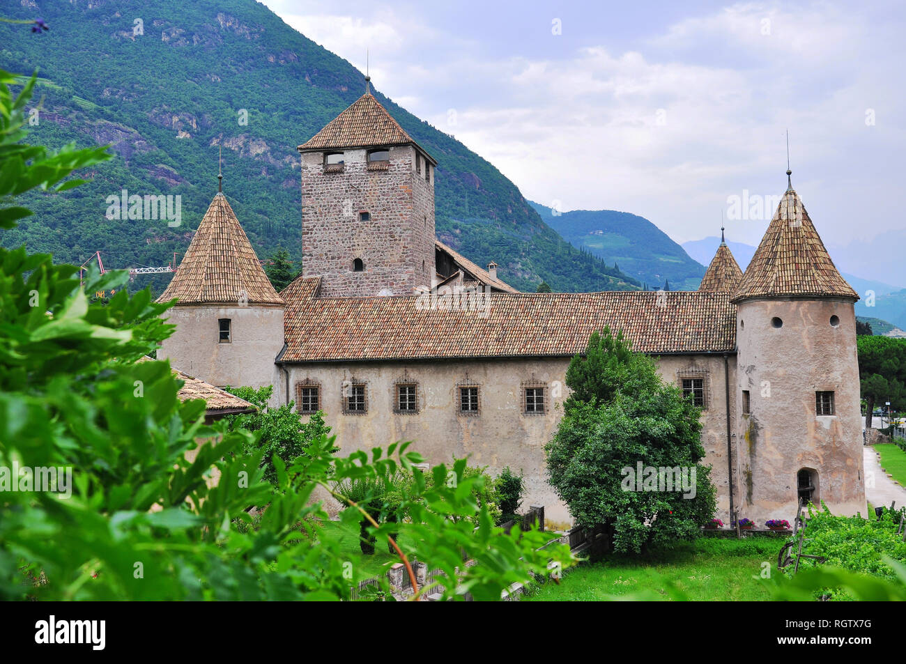 Front view of Bolzano medieval castle, Italy Stock Photo - Alamy