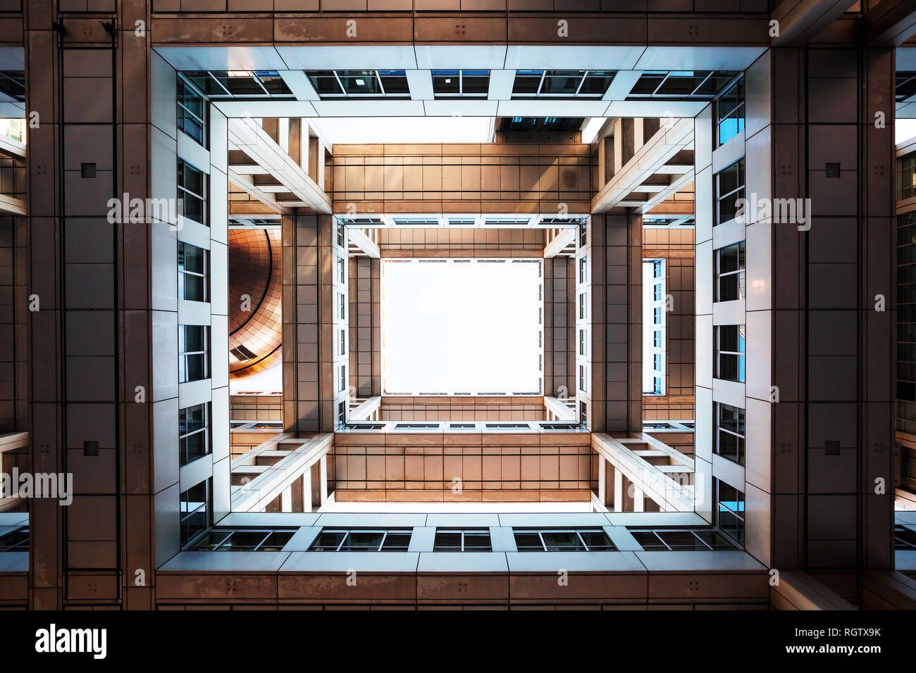 TOKYO, JAPAN - December 5, 2018: Bottom view on Headquarters of Fuji TV ...