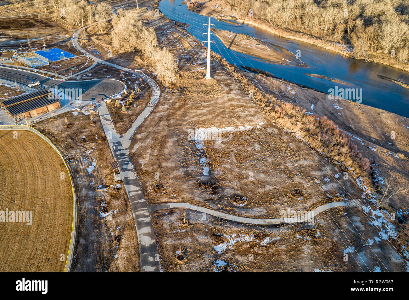 Riverside Park at Evans, Colorado rebuilt after flooding of the South ...